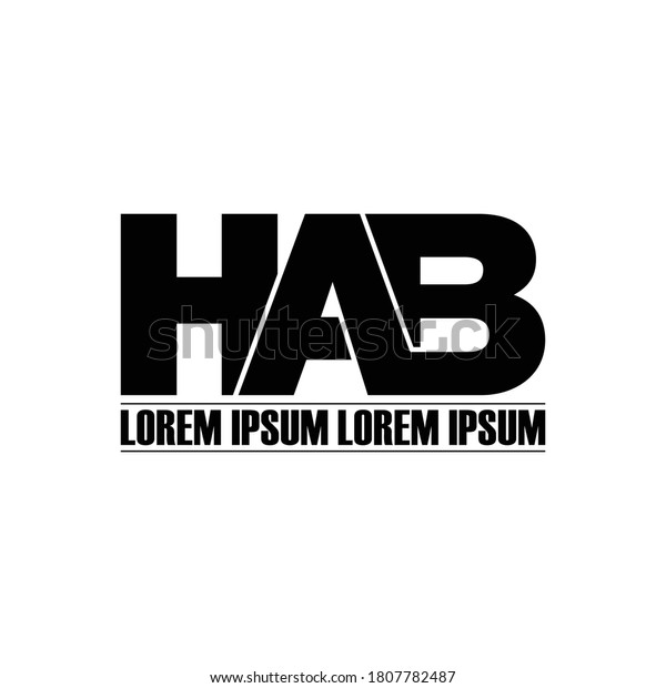 Hab Letter Monogram Logo Design Vector Stock Vector (Royalty Free ...