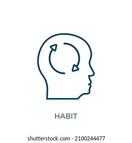 Habit Icon Thin Linear Habit Outline Stock Vector (Royalty Free) 2100244477