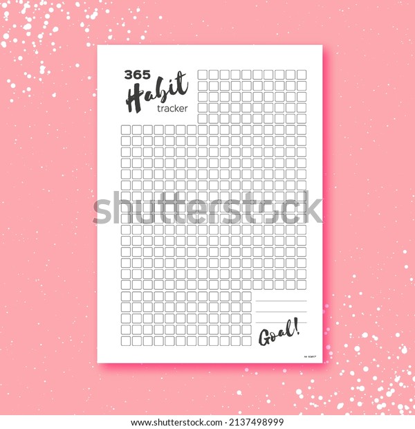 Habit Tracker 365 Days Template Habit: เวกเตอร์สต็อก (ปลอดค่าลิขสิทธิ์ ...