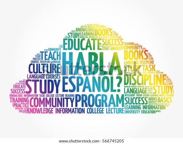 Habla Speak Word Cloud Education Business 스톡 벡터(로열티 프리) 566745205 ...