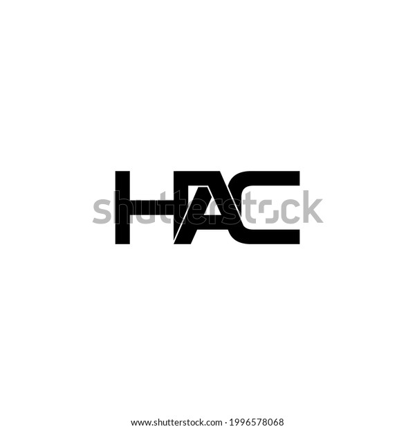 Hac Letter Original Monogram Logo Design Stock Vector (Royalty Free ...