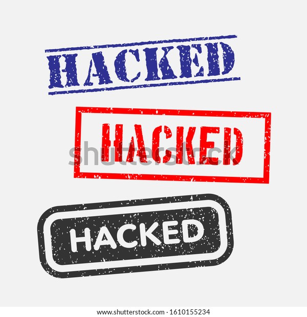 Hacked Blue Red Black Rubber Stamp Stock Vector (Royalty Free ...