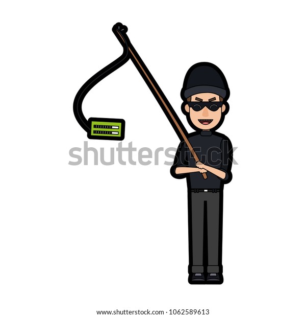 Hacker Fishing Rod Stock Vector (Royalty Free) 1062589613 | Shutterstock