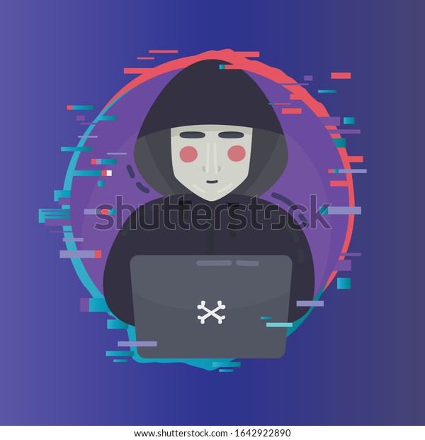 Hacker Glich Icon Hacker Logo Gliched Stock Vector (Royalty Free ...