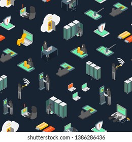 Hacker Signs 3d Seamless Pattern Background Stock Vector (Royalty Free ...