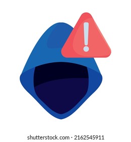 Hacker Warning Sign On White Background Stock Vector (Royalty Free ...