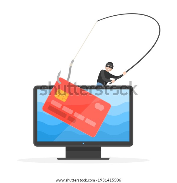 Hacking Credit Card Cyber Scam Phishing Stock Vector (Royalty Free ...