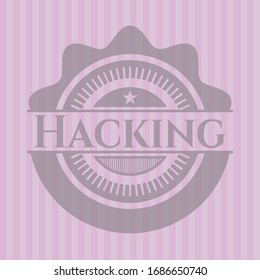 Hacking Vintage Pink Emblem Vector Illustration Stock Vector (Royalty ...