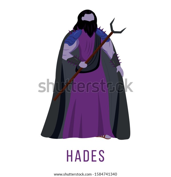Hades Flat Vector Illustration Ancient Greek Stock Vector (Royalty Free ...