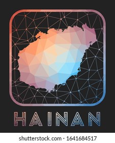 Hainan Map Design Vector Low Poly Stock Vector (Royalty Free ...