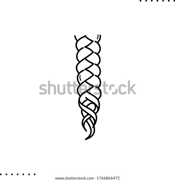 Hair Braided Vector Icon Outlines Stock Vector (Royalty Free ...