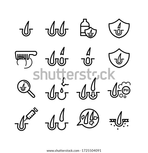 Hair Loss Hair Hair Fall Icon Arkivvektor (royaltyfri) 1725504091