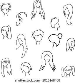 Hair Outline Silhouette Vector Bundle Stock Vector (Royalty Free ...