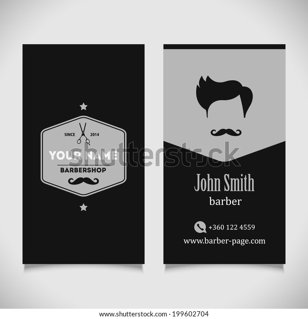 Hair Salon Barber Shop Business Card Stock Vector (Royalty Free) 199602704 Hair Salon Barber Shop Business Card Stock Vector (Royalty Free) 199602704