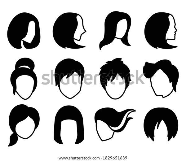 Hair Style Icons Set Vector Illustration Stock Vector (Royalty Free ...