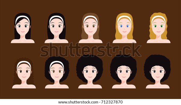 Hair Types Cartoon Vector Illustration Stock Vector (Royalty Free ...