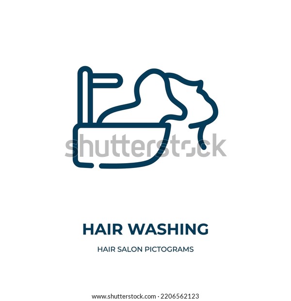 Hair Washing Icon Linear Vector Illustration Stock Vector (Royalty Free ...