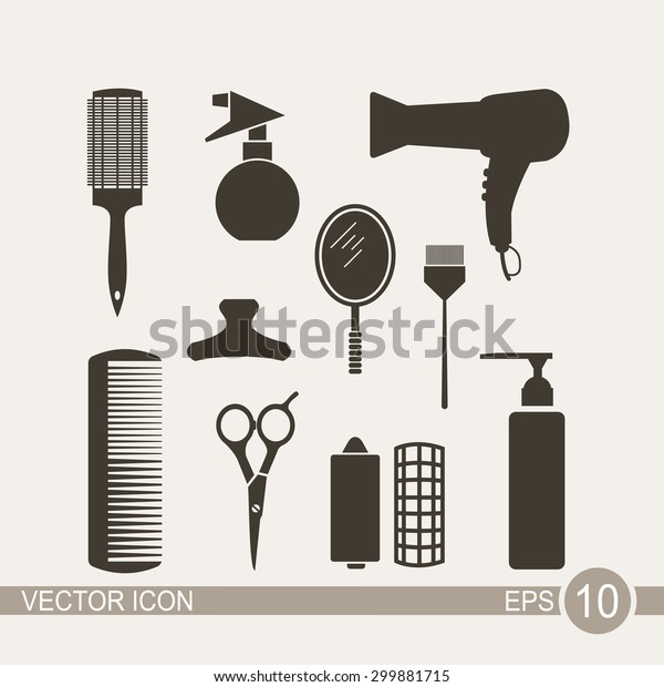 Hairdressing Icon Set Vector Stock Vector (Royalty Free) 299881715