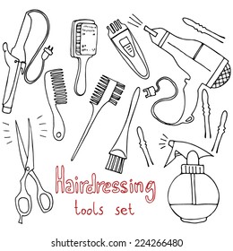 Hair Salon Logo Barber Tools Isolated Stock Vector (Royalty Free ...