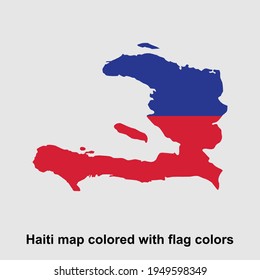 Haiti Map Colored Flag Colors Isolated Stock Vector (Royalty Free ...