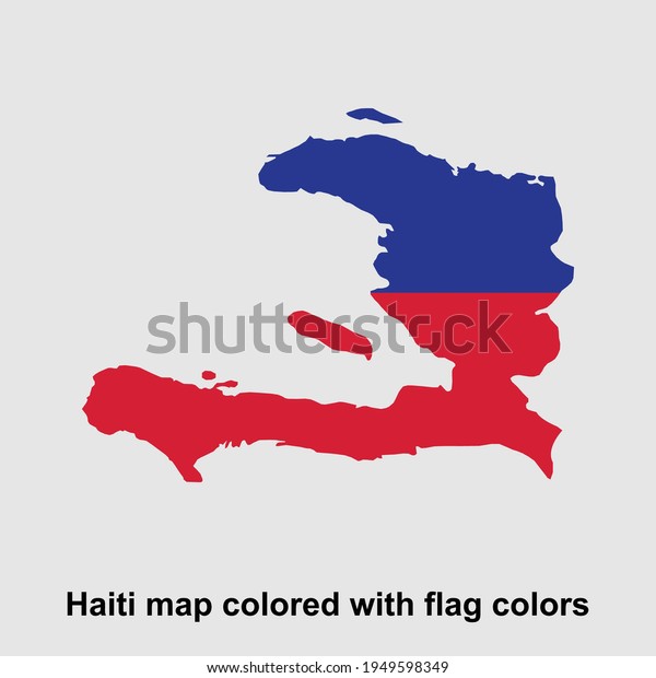 Haiti Map Colored Flag Colors Isolated Stock Vector (Royalty Free ...
