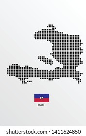 Haiti Map Design Square Flag Haiti Stock Vector (Royalty Free ...
