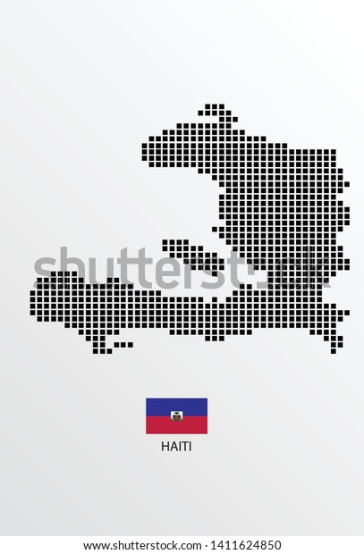 Haiti Map Design Square Flag Haiti Stock Vector (Royalty Free ...