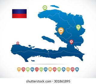 Haiti Map Navigation Icons Stock Vector (Royalty Free) 301861895 ...