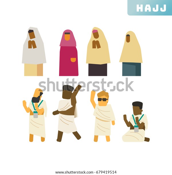 Hajj Icon Collection Set Vector Illustration Stock-vektor (royaltyfri ...