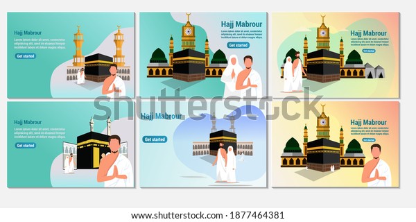 Hajj Umrah Vector Illustration Stock Vector (Royalty Free) 1877464381 ...