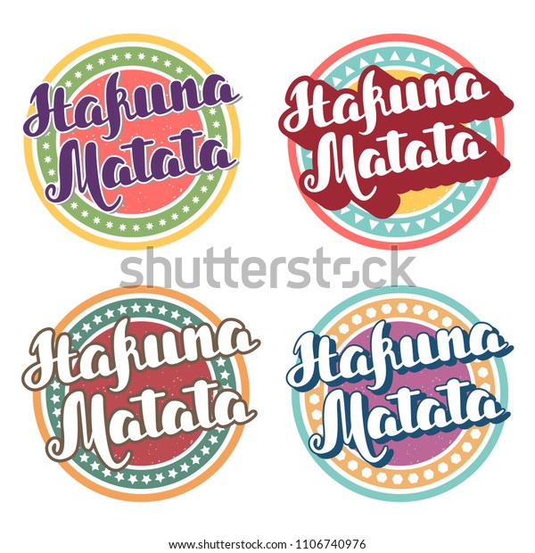 Hakuna matata Hand drawn typography vector quote. Inspiration lettering ...