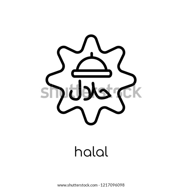 Halal Icon Trendy Modern Flat Linear Stock Vector (Royalty Free ...