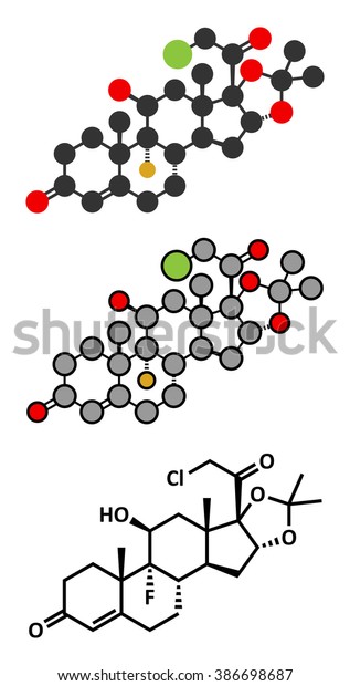 Halcinonide Topical Corticosteroid Drug Molecule Stylized: vector de ...