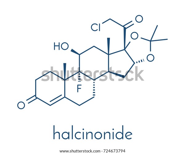 Halcinonide Topical Corticosteroid Drug Molecule Skeletal: เวกเตอร์ ...