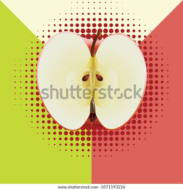 Half Apple On Two Colored Background Stock Vector (Royalty Free ...
