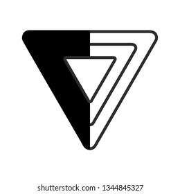 Half Black Triangle Shape Logo Icon Stock Vector (Royalty Free ...