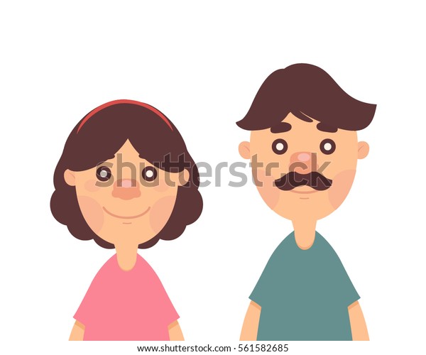 Half Body Aunt Uncle Stock Vector (Royalty Free) 561582685