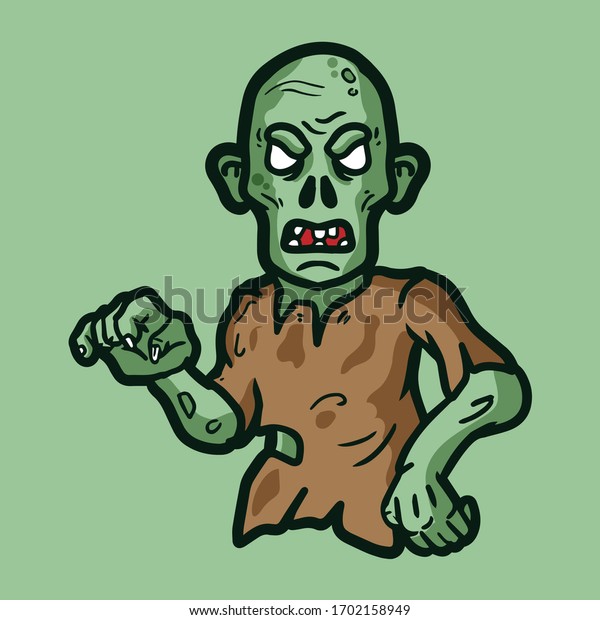 Half Body Zombie Illustration Vectora Stock Vector (Royalty Free ...