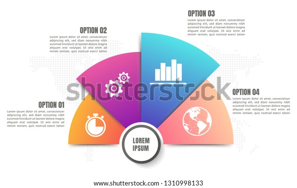 Half Circle Chart Infographic 4 Options Stock Vector (Royalty Free ...
