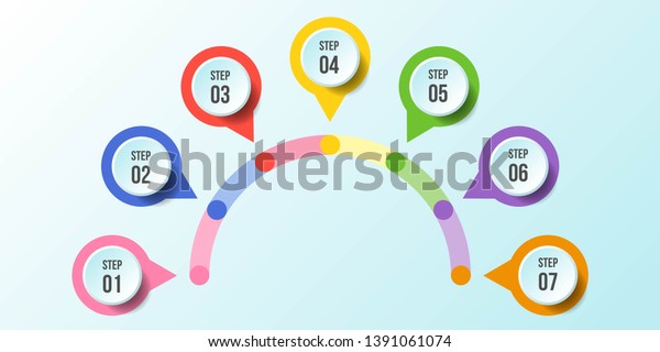 Half Circle Chart Timeline Infographic Templates Stock Vector (Royalty ...