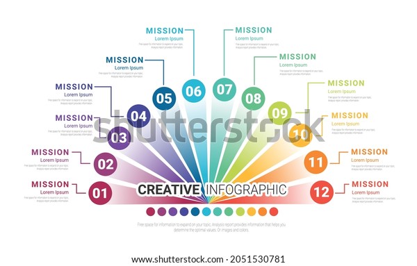 Half Circle Infographic 12 Step Can Stock Vector (Royalty Free ...