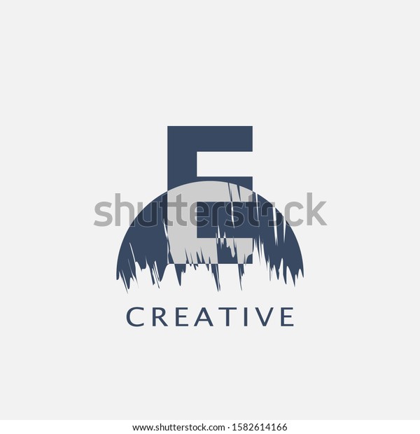 Half Circle Letter E Brush Stroke Stock Vector (Royalty Free ...