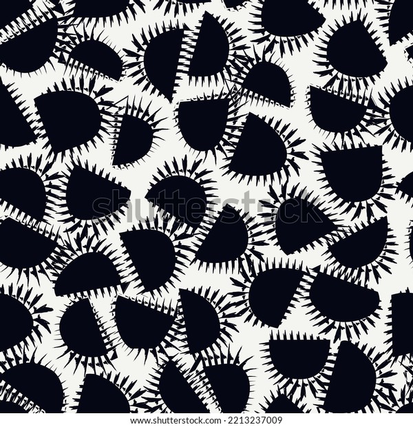 Half Circle Seamless Pattern Irregular Chaotic Stock Vector (Royalty ...