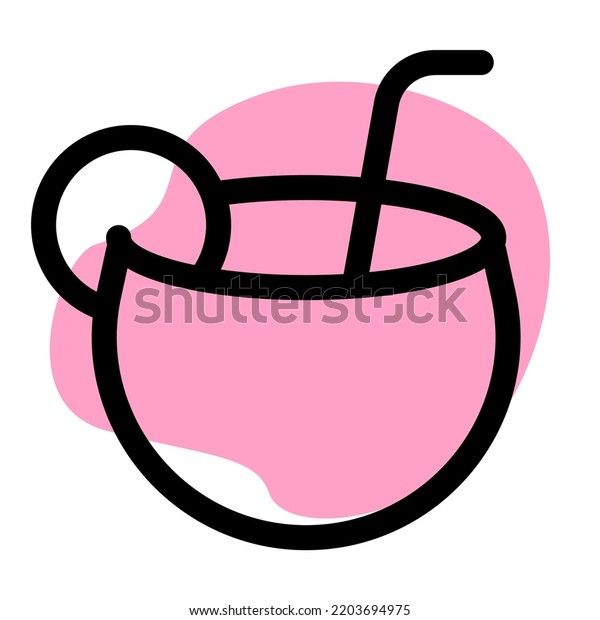 Half Coconut Water Shell Straw Stock Vector (Royalty Free) 2203694975 ...
