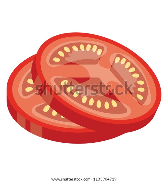 Half Cutted Tomato Slice Add Salad Stock Vector (Royalty Free ...