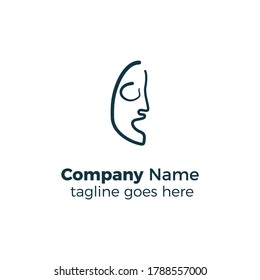 Half Face Logo Design Icon Vector Stock Vector (Royalty Free ...