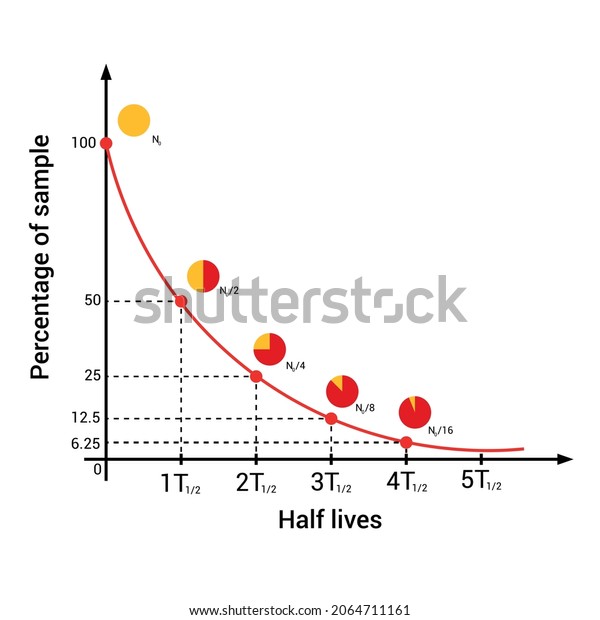Half Life Curve Nuclear Physics Stock Vector (Royalty Free) 2064711161 ...