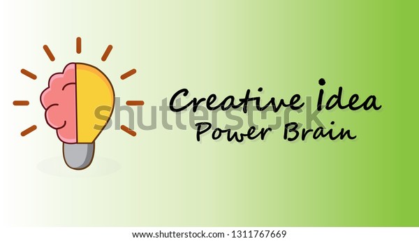 Half Light Bulb Brain Logo Isolated Stock Vector (Royalty Free ...