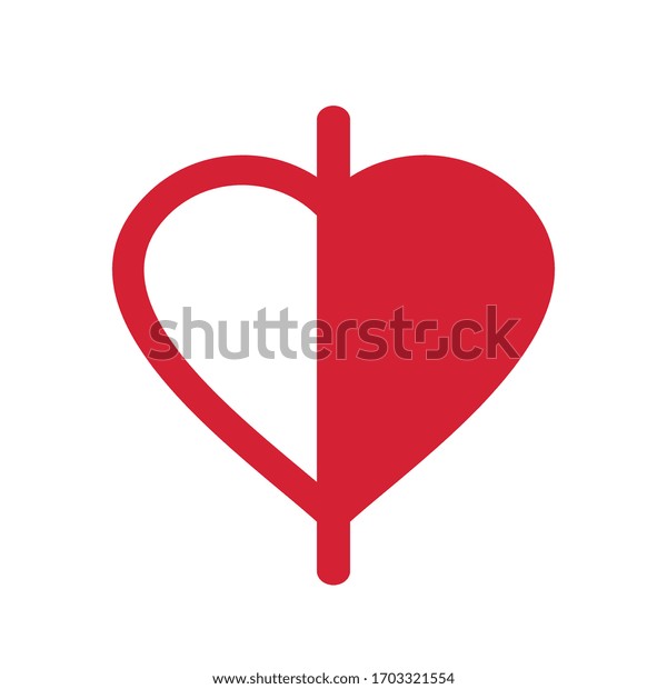 Half Love Logo Icon Design Template Stock Vector (Royalty Free ...