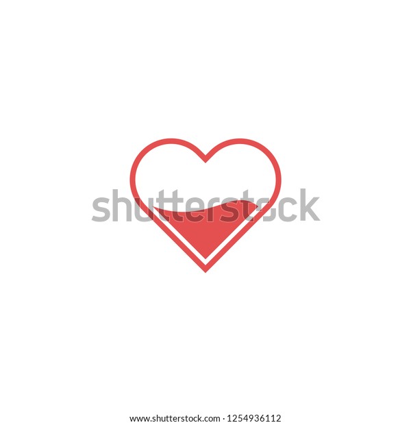 Half Love Vector Half Heart Logo Stock Vector (Royalty Free) 1254936112 ...
